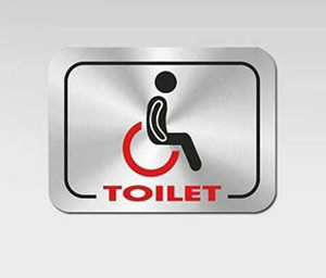 SIGNAGE AND BOARDS SOLUTION Stainless Steel TOILET 3.5X4.5" Name Plate ...