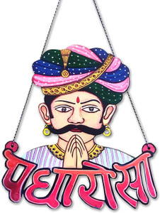 ASM Wooden Wooden Rajasthani man padharo sa Name Plate Name Plate Price ...