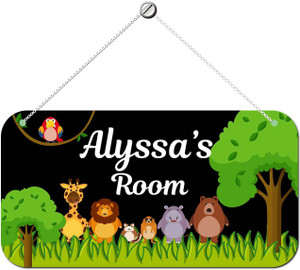Ashvah Wooden Alyssa Door Sign Kids Room Name Plate Price in India ...