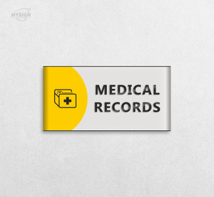 MYSIGN Wooden 'Medical Records' SIGN BOARD FOR HOSPITAL (6X12") Name ...