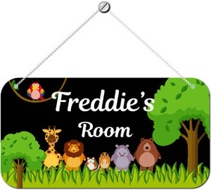 Ashvah Wooden Freddie Door Sign Kids Room Name Plate Price in India ...