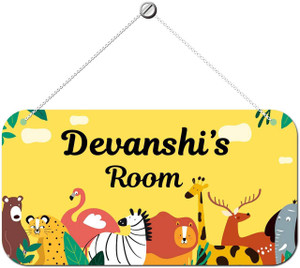 ARTBUG Wooden Devanshi Door Sign Kids Room Name Plate Price in India ...