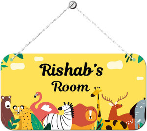 ARTBUG Wooden Rishab Door Sign Kids Room Name Plate Price in India ...