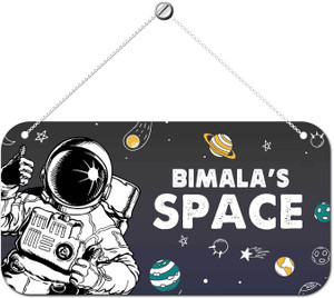 ARTBUG Wooden Astronaut Space Theme Bimala Name Door Sign, Wall Hanging ...