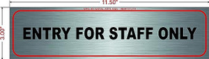 METALARTSASIA Stainless Steel ENTRY FOR ONLY STAFF Multi Use Sign board ...