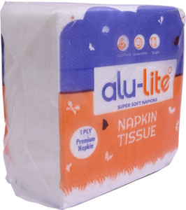 ALU-FRESH Super Soft Napkin Tissues 100 Sheet (Pack Of 3) White Paper ...