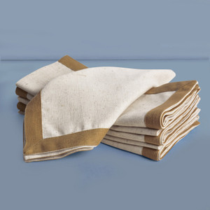 StyleMyWay Dining Table Premium Cotton Table Napkin with Beige Border ...