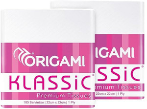 Origami Klassic Tissue Paper Napkins - Pack of 2 White Paper Napkins ...
