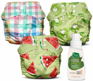 Mother Sparsh Nappers Pack of 3 Cloth Diaper+Soaker Pads With Baby ...