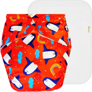 Dumbledo 1 Red Cloth Diaper With White Insert | Free size for 3 Month ...