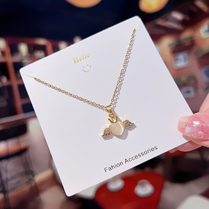 DESTINY JEWEL'S Korean Design Opal Love Heart With Wing Décor Pendant ...