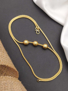 JewelAura Micro Gold Plated 24" Inch Mop Chain Mugappu Chain For Woman ...