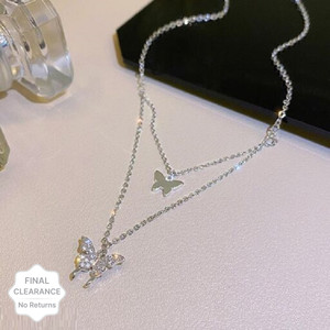 DESTINY JEWEL'S Luxury Double Layer Diamond-Set Refined Butterfly ...