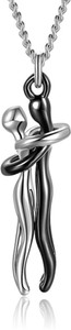 SILVERSHOPE two hands holding hug necklace Silver Plated Stainless ...