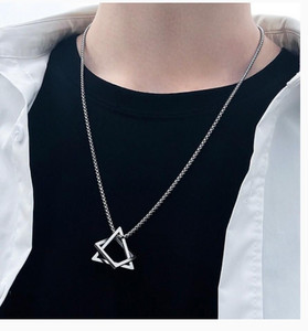 Ruhi Collection Geometric Interlocking Square Triangle Hip Hop Pendant ...