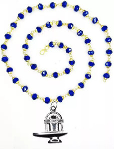 LOTUS RISE Mala With Silver Shivling Locket Gold-plated Chain Crystal ...