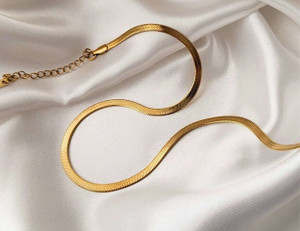 AZula Anti-Tarnish Snake Chain Necklace – Gold Polish, Daily Wear Gold ...