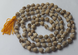 Mahakaleshwar Wooden Tulsi Mala 108 Beads Holy Basil Rosary For Puja ...