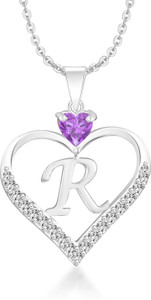 Heer Collection Heart Shape Alphabet 'R' Valentine Special Pendant ...