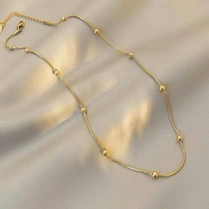 Gleve Gleve Anti Tarnish Stainless Steel Gold Necklace Crystal Gold ...
