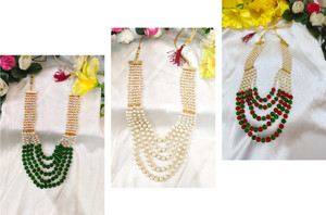 ElementR Simple Moti Mala For Men (Dhulla) Women (Wedding/party) l ...