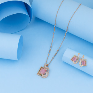 Felicia Brass Rhodium Rose Gold Jewellery Set Price in India - Buy ...