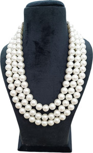 Vasuh 3 Layer 14MM Cultured Pearl Necklace Pearl Alloy Necklace Price ...