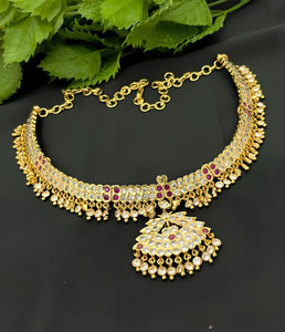 PBM CREATIONS Gold plated Latest and Traditional chain/Impon Adigai ...
