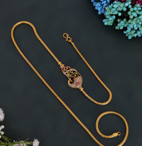 SHREEJI FASHION JEWELLRY 1 GRAM GOLD PLATED 24 IN LONG COBRA CHAIN ...