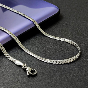 Alvira Valentine Long Chain for Men & Boy Stylish Silver Plated ...