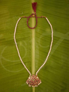 Vadaamalar Single Strand Pearl Necklace Bharatanatyam Kuchipudi Metal ...