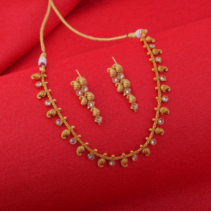 Delfa Clothing Alloy Gold-plated Gold Jewellery Set Price in India ...