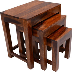 LIVWOOD Premium Quality Nest of Tables Wooden Coffee Table Solid Wood ...