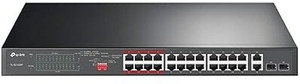 TP-Link 24 Port Fast Ethernet Poe Switch 250w,W/ 2 Uplink Gigabit Ports ...