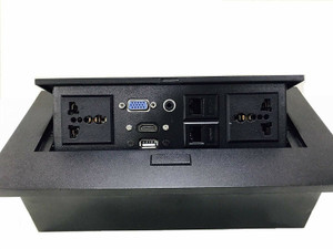 ELECTRO WOLF Hydraulic Cable Cubby Popup Box with HDMI/VGA/2 Power ...