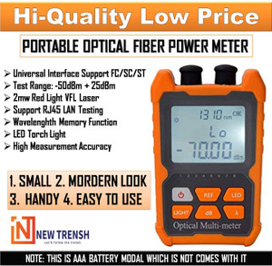 New Trensh Mini Optical Fiber Power Meter FC/SC/ST with Laser AAA ...