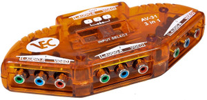 DEVBHOOMI DB-RCA Splitter with 3-Way Audio, Video RCA Switch Box + RCA ...