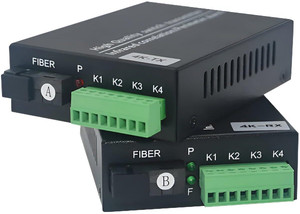 RAMEX 4-Channel Dry Contact Closure to Fiber Optic Media Converter 20KM ...