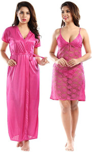 Rangmor Women Nighty with Robe - Buy Rangmor Women Nighty with Robe ...