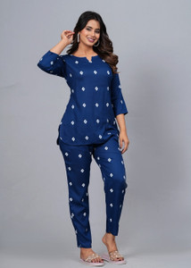 Sapphire fashions Women Printed Blue Night Suit Set Price in India ...
