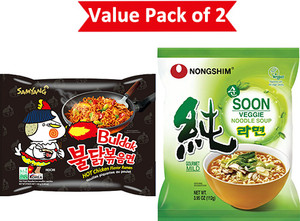 Samyang hot chicken ramen buldak fire noodles & soon veg rmyun Instant ...
