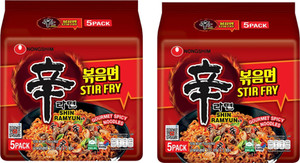 Nongshim Shin Ramyun Stir Fry 655gm Pack of 2 Instant Noodles Non ...
