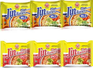 Ottogi Jin Mild Ramen & Jin Spicy Ramen Instant Noodles - 120 gm -Pack ...