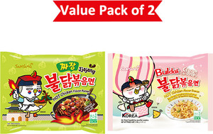 Samyang hot chicken ramen jjajang noodles & fire chicken cream ...