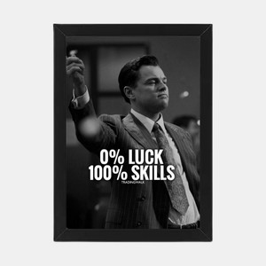0% luck 100% skill framed trading motivation, trading setup , bullish ...