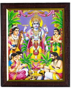Cherriee Lord Vishnu Narad muni photo frame for pooja, wall decor ...