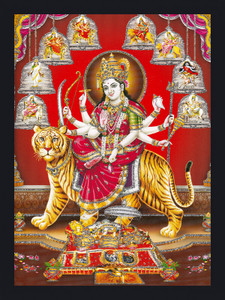 Cherriee Durga maa 9 roop Sparkle Coated photo painting for poojan ...
