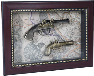 Master Royal Antique Guns Glass Wooden Mounted Frame High Living Resin ...