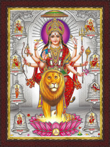 Gita Govinda Durga Maa Wall Sparkle Coated Photo Religious Frame Price ...
