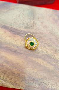 YuviKrissh Pearl Gold-plated Plated Alloy Nose Ring Price in India ...